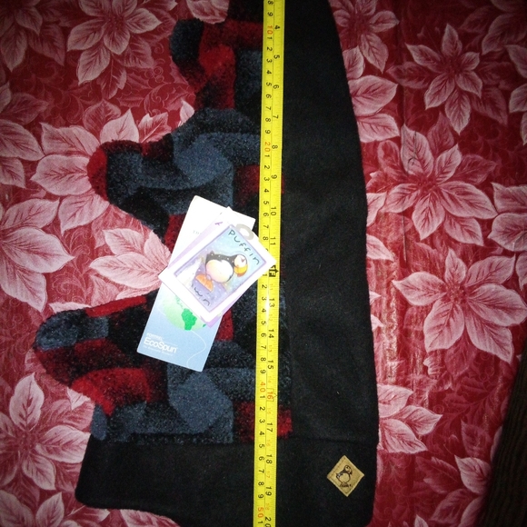 Accessories | Puffin Fleece Hat Blue Red Black Plaid Dinosaur Tail ...